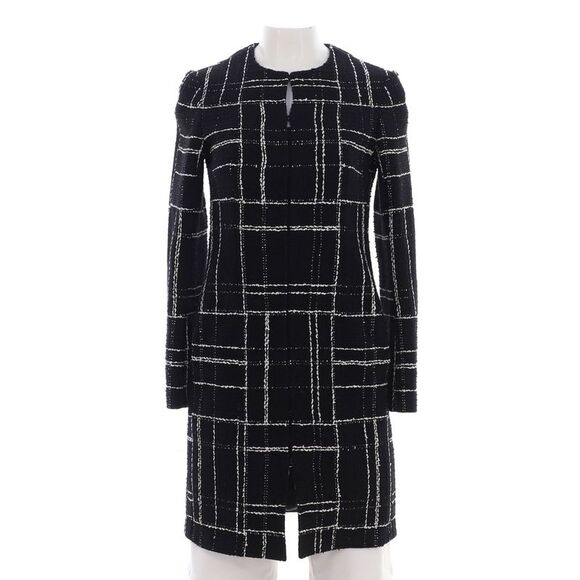 CHANEL | Jackets & Coats | Chanel Womens Collarless Coat Tweed Black ...